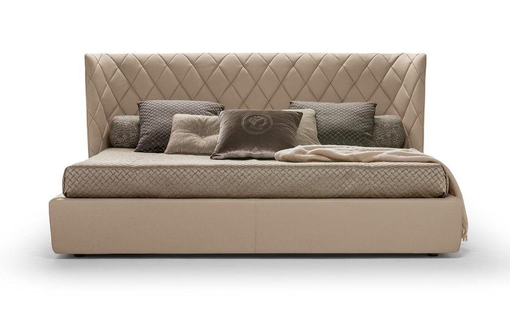 Buy luxury bed with diamond stitching headboard in Dubai UAE