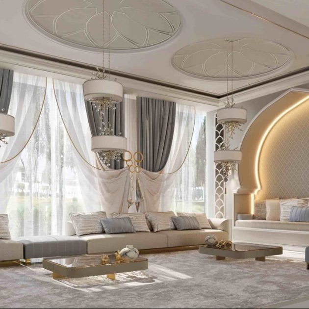 Modern Arabic Majlis Interior Design in Dubai UAE | ICF